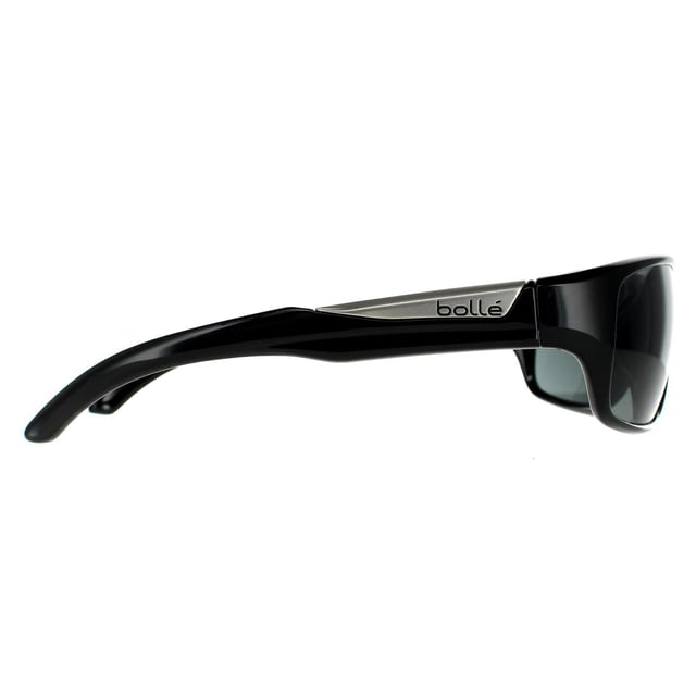 Bolle Wrap Mens Shiny Black TNS Grey Sunglasses