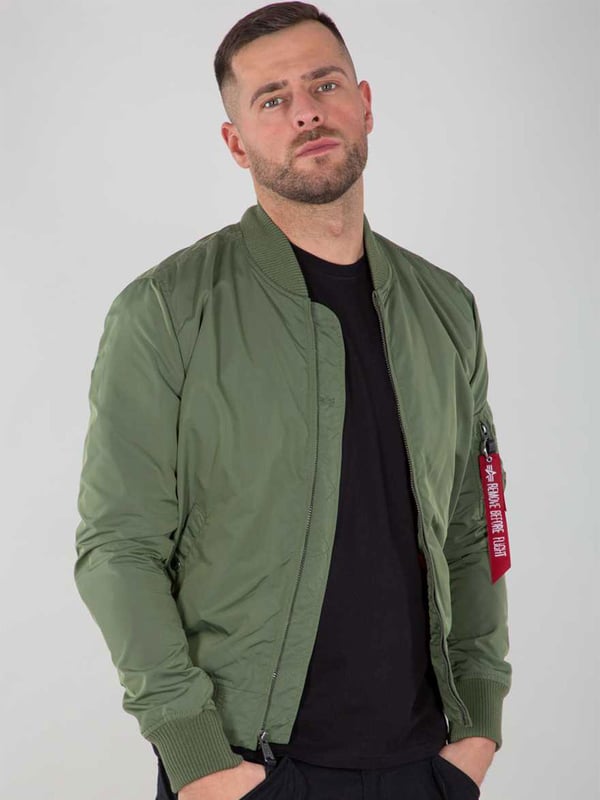 Alpha Industries Men's MA-1 TT Bomber Jacket in Sage Green