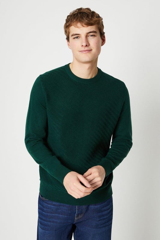 Herringbone Crew Neck Knit