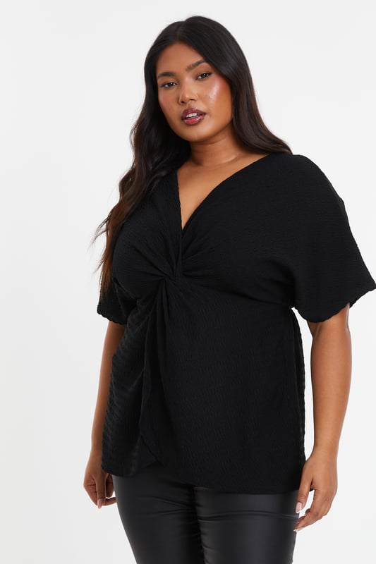 Curve Textured Knot Front Top