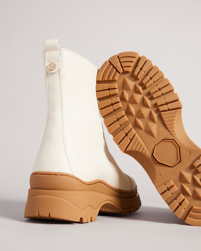 Ted Baker Aurelya Zip Front Chunky Boot, Natural