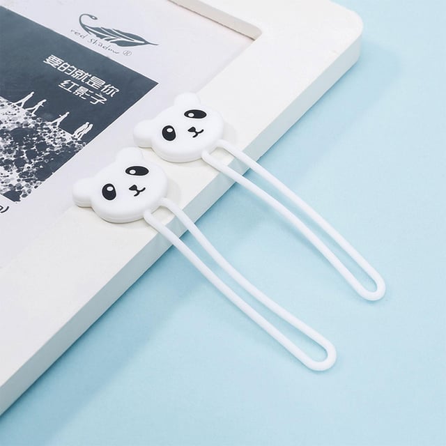 Aquarius Cartoon Cord Cable Organiser, Panda, White