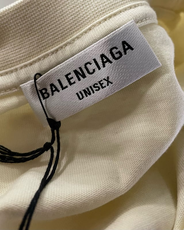 Balenciaga Jersey Vintage-Logo T-Shirt in Cream Cotton
