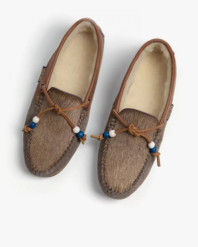 Penelope Chilvers Womens Moccasin Pony Wool- Lined Slipper