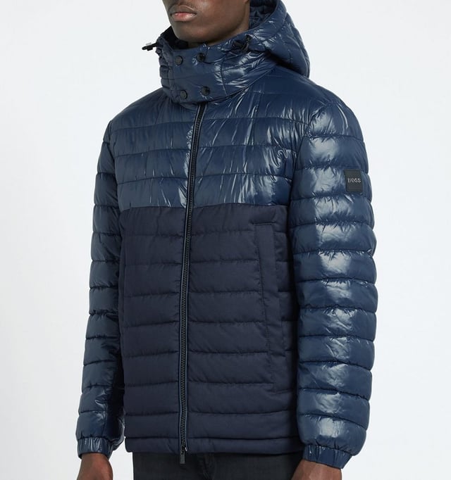 BOSS Darula Contrast Quilted Jacket - Dark Blue