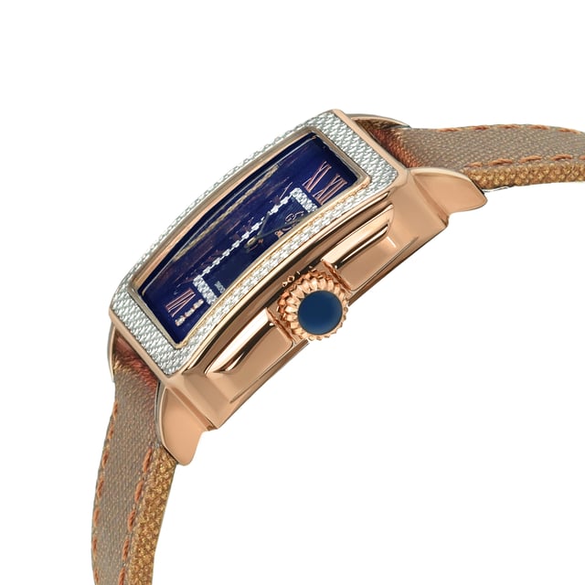 GV2 Padova Blue Dial Rose Gold 12300 Swiss Quartz Watch