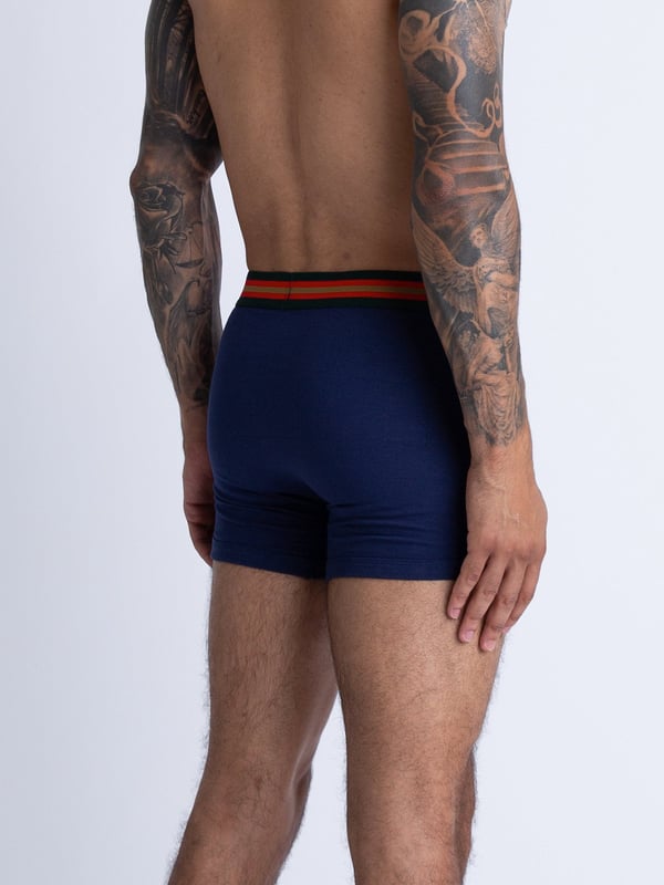 Luke 1977 Men's Rick Long Soft Cotton Trunk Boxers 3 Pack in Navy