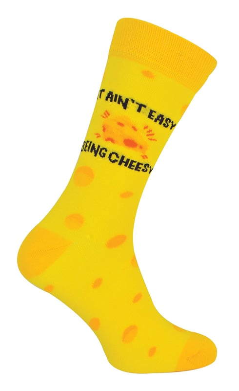 Urban Eccentric - Novelty Crew Length Cheese Themed Socks in Yellow ...