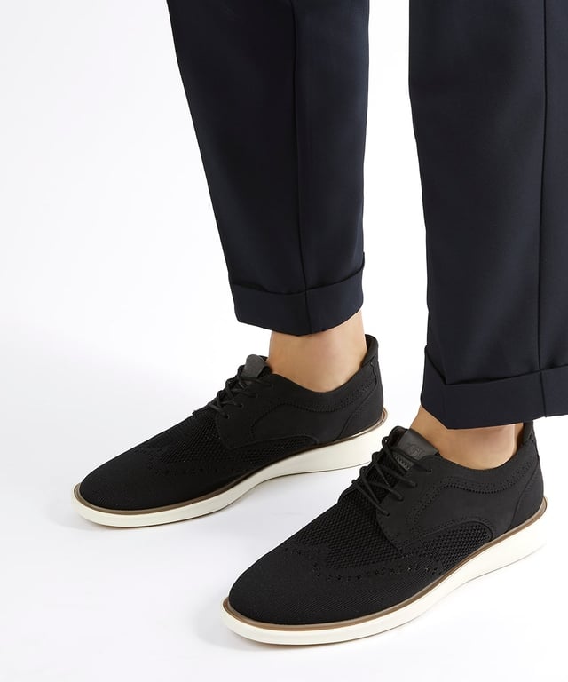 Dune Mens BARLEIGH Wedge Sole Knitted Brogues