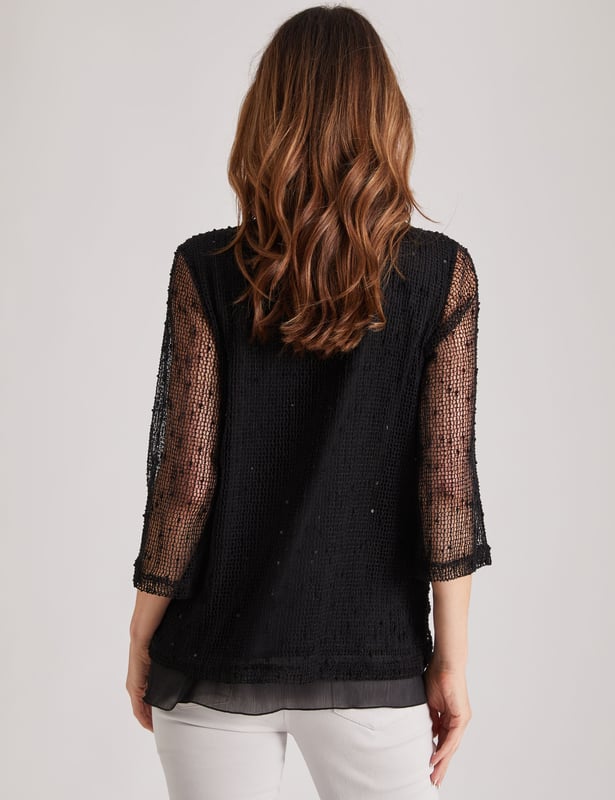 Womens Millers 3/4 Sleeve Popcorn Top