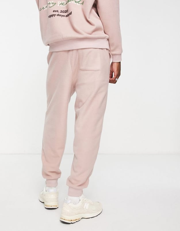 ASOS Daysocial co-ord relaxed joggers in polar fleece with logo ...