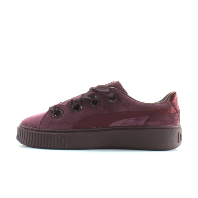 Puma Platform Kiss Velvet Womens Burgundy Trainers