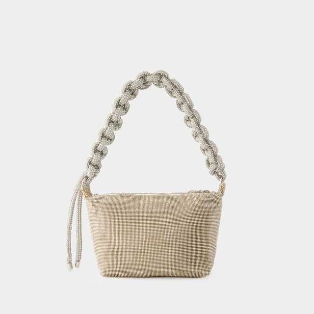 Crystal Mesh Cobra Pouch - Kara - Messing - Beige