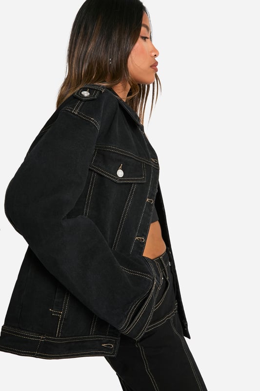 Contrast Stitch Denim Jacket