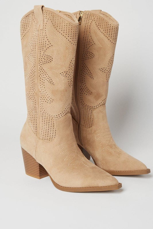 Jackson Cutwork Detail Western Calf Cowboy Boots