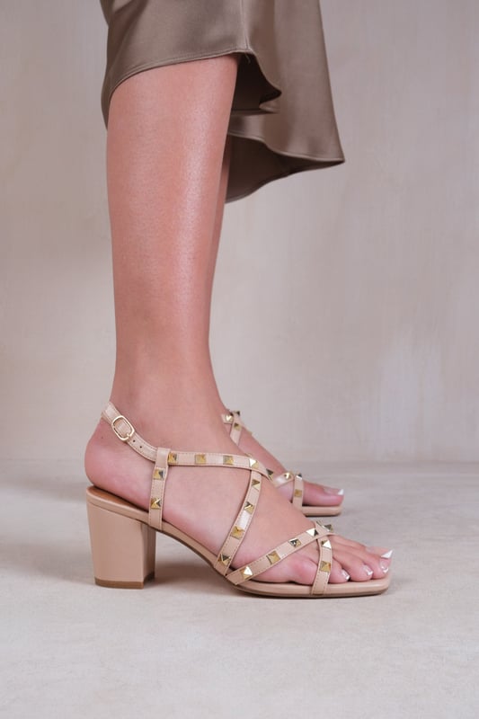 Where's That From Womens 'Intense' Strappy Block Heel Sandals With Stud ...