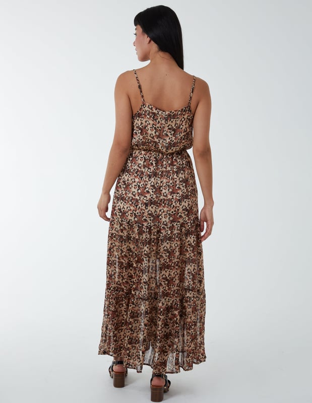 Soft Animal Print Wrap Dress
