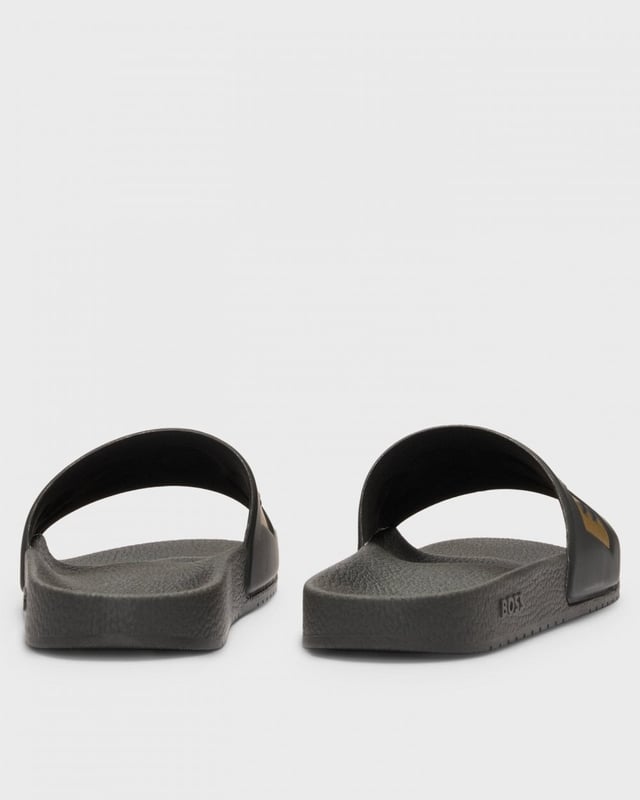 BOSS Orange Aryeh Mens Italian-Made Slides With Large Logo Detail