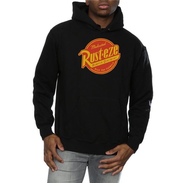 Disney Mens Cars Rust-Eze Logo Hoodie (Black)