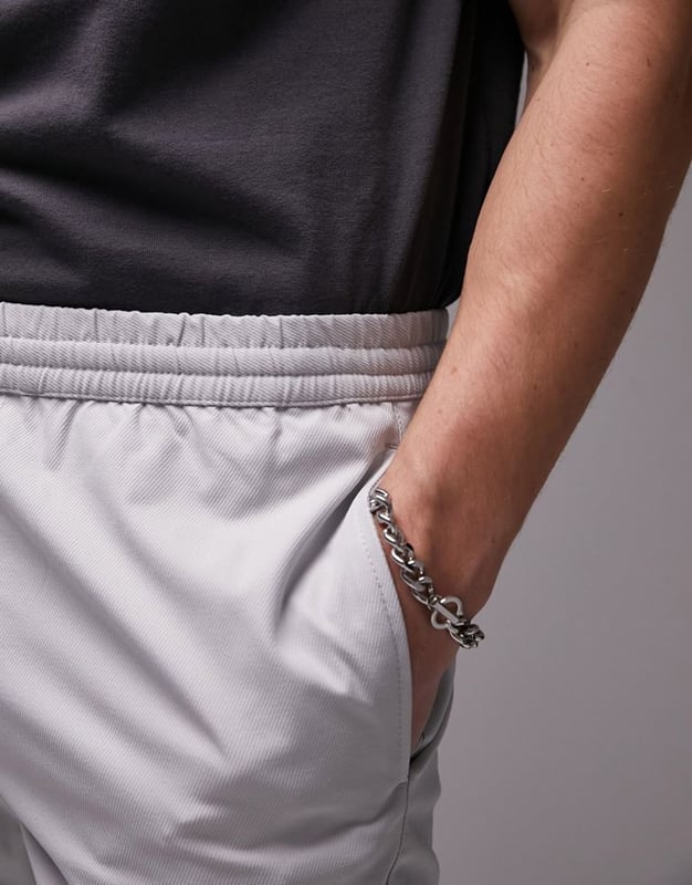 Topman skinny trousers with elasticated waist in grey