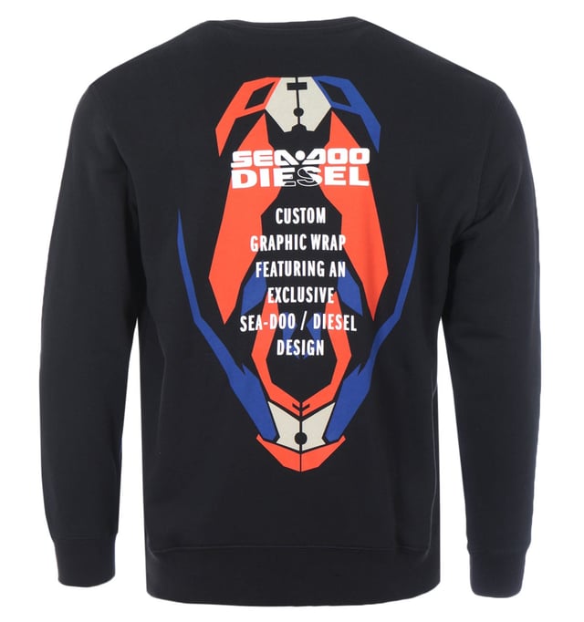 Men's Diesel Roundoo Graphic Crew Neck Sweatshirt in Black