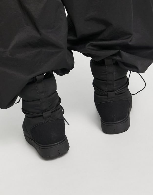 ASOS DESIGN puffer ankle boot in black