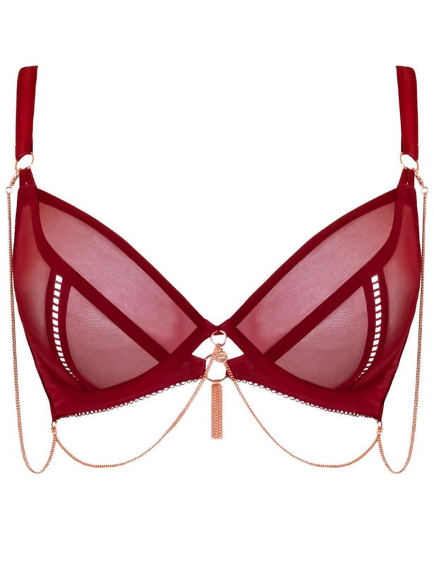 Scantilly by Curvy Kate Unchained Plunge Bra - Deep Red