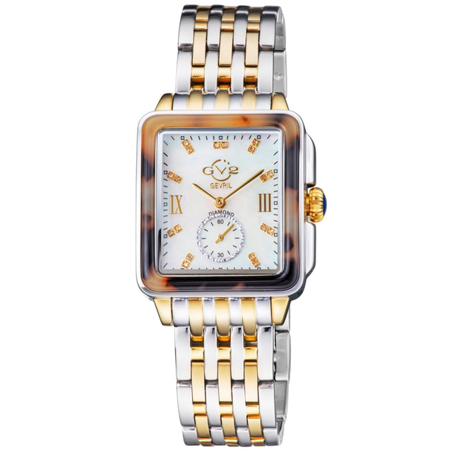 GV2 Bari Tortoise Women's Swiss Quartz Mother Of Pearl Dial Two Tone IP ...