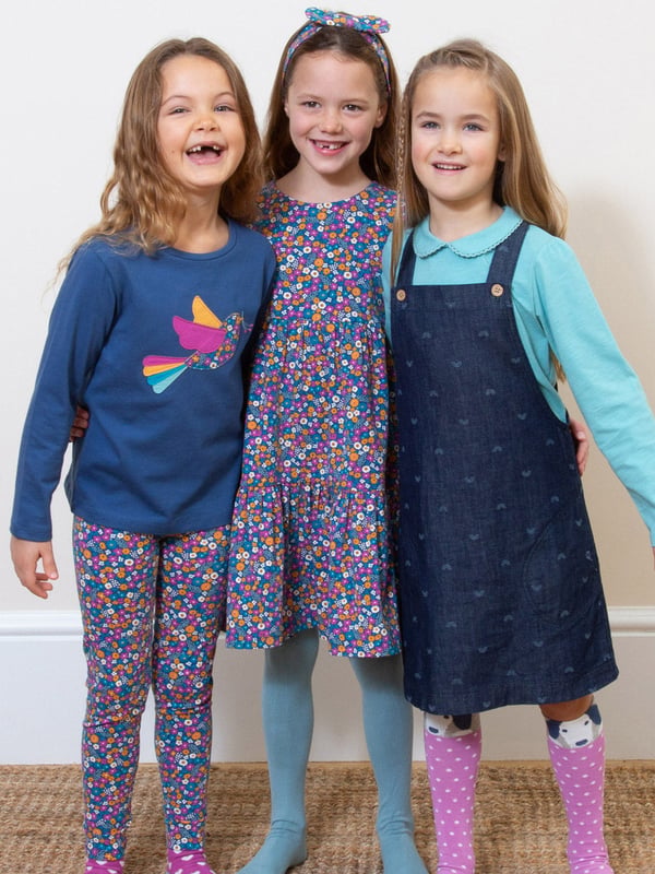 Kite Clothing Polka Rainbow Denim Pinafore