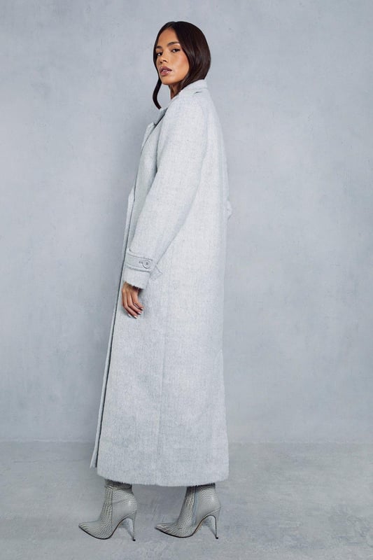 Oversized Utility Wool Look Trench Coat