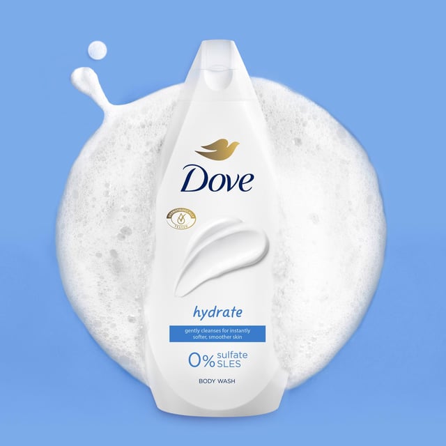 Dove Hydrate Body Wash 0% Sulfate SLES for Softer & Smoother Skin 450ml ...