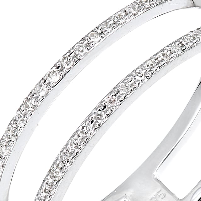 9ct White Gold Two Layer Diamond Ring