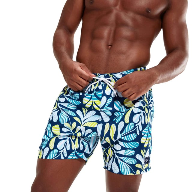 Men's Speedo Printed Leisure 16 inch Water Shorts in Blue green