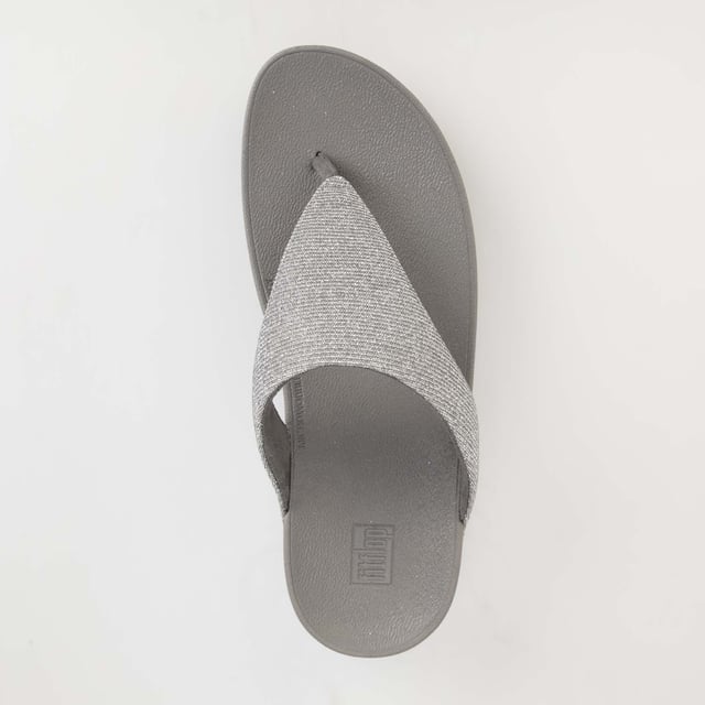 Dames Fit Flop Lottie Glitzy Toe Thong Sandalen in Gunmetal