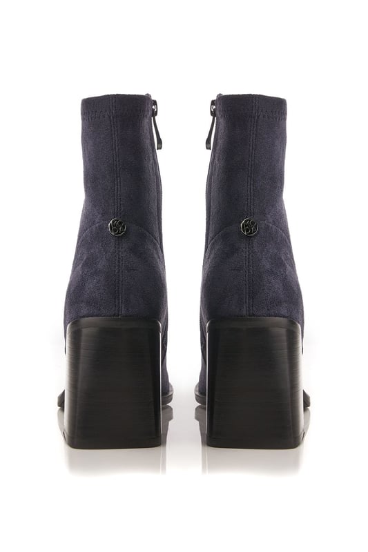 'Marylou' Navy Alcantara Boots