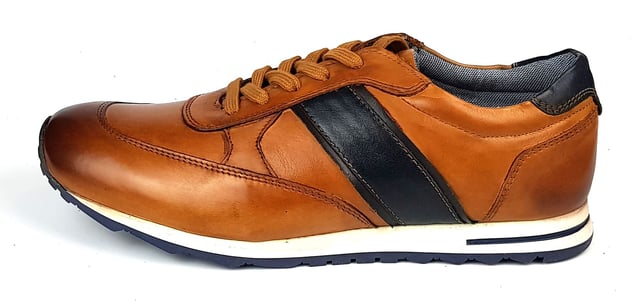 Catesby Leather Tan Lace Up Mens Fashion Trainers Sneakers