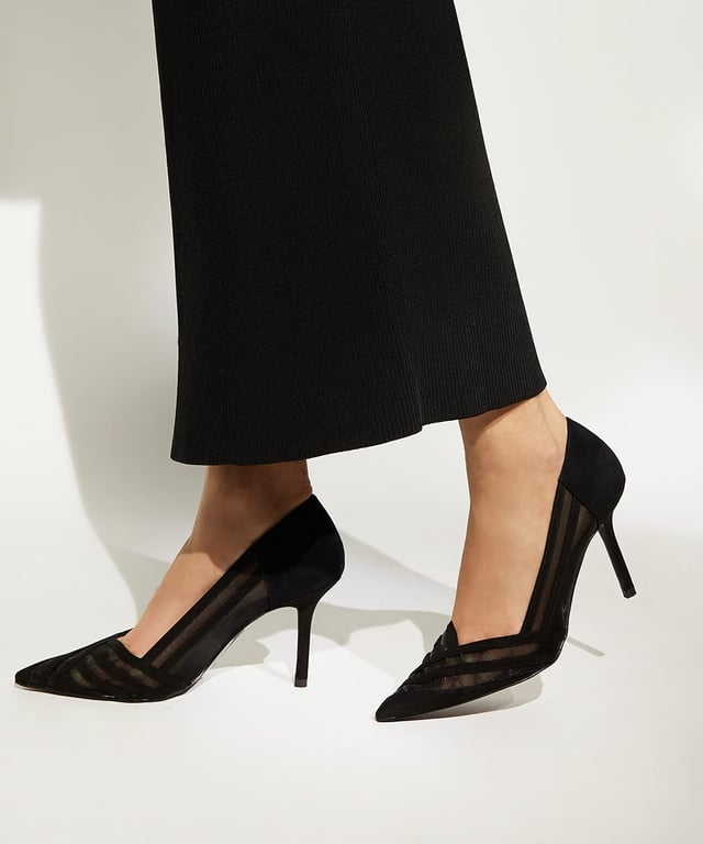 Dune Ladies AXIS Mesh-Trim Court Shoes Axis