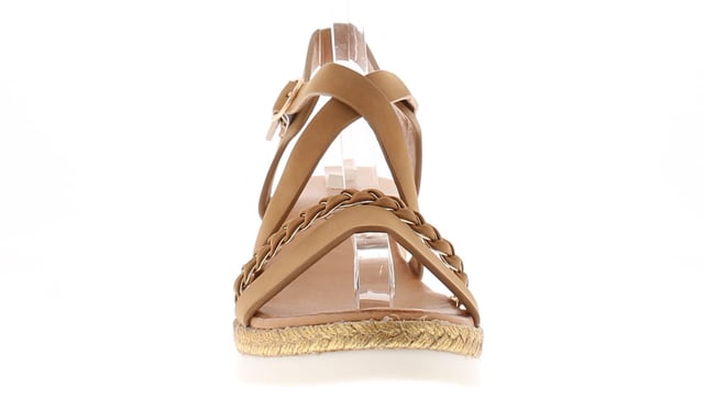 Apache Womens Wedge Sandals Jan Buckle tan
