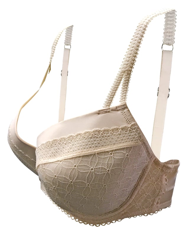 Geo Mesh Bra for Ladies | Sock Snob | Women's Plain Bra - Cream
