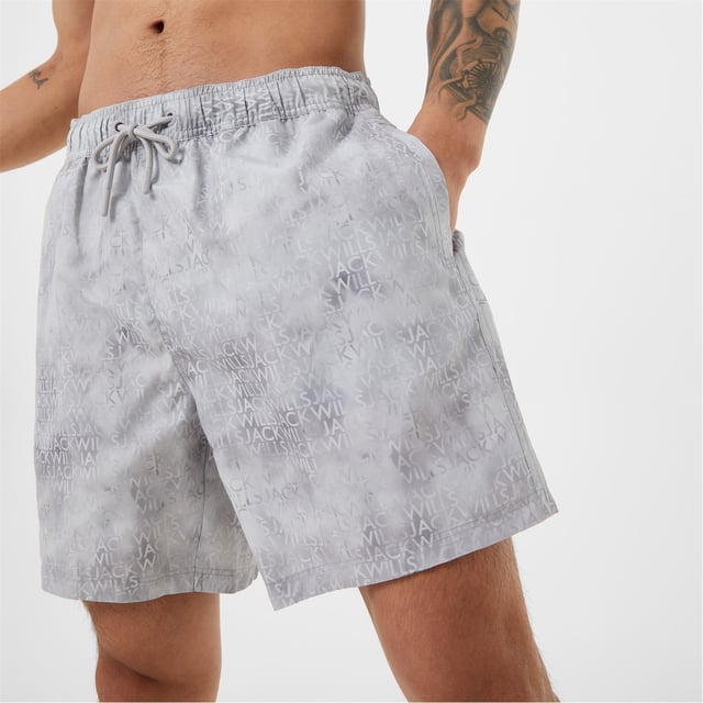 Jack Wills Mens Washed Print Swim Shorts