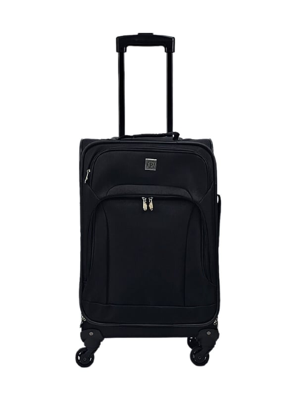 Black Lightweight 4 Wheel Luggage Travel Cases Soft Bags Suitcases