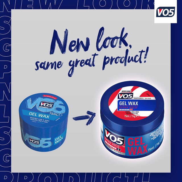 VO5 Extra Hold Gel Wax for Natural Shine & Shapes 75ml, 6 Pack
