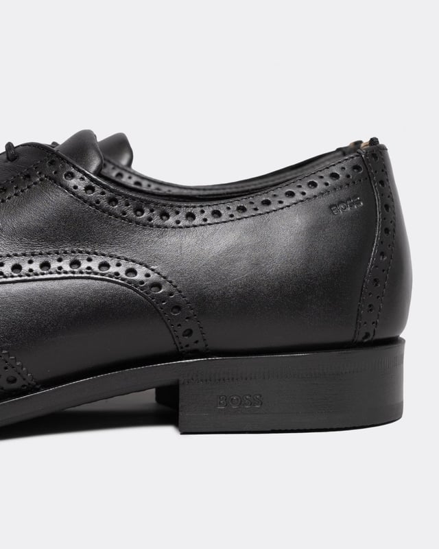 BOSS Orange Colby Mens Leather Derby Shoes with Brogue Details