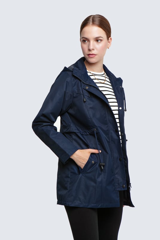 Elle Festival Short Parka in Navy