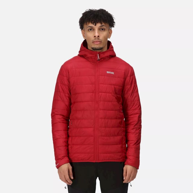 Regatta Mens Hillpack Hooded Lightweight Jacket (Dark Red)