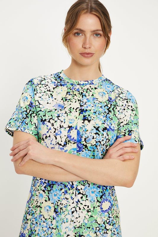 Cotton Floral Aline Midi Dress