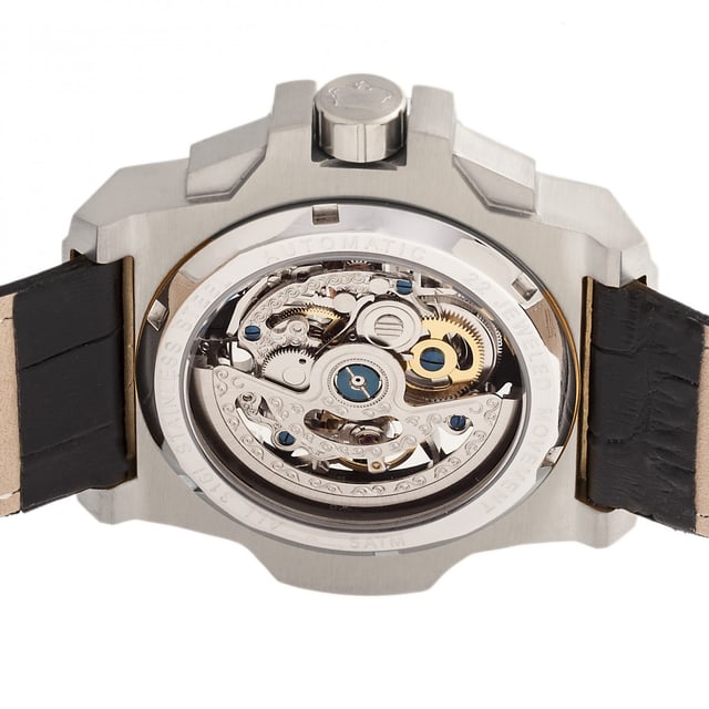Reign Commodus Automatic Skeleton Leather-Band Watch