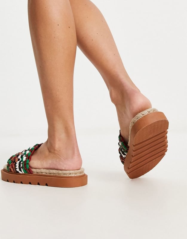 ASOS DESIGN Jupiter woven espadrille in multi tan