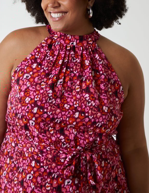 Curve Halter Neck Midi Dress