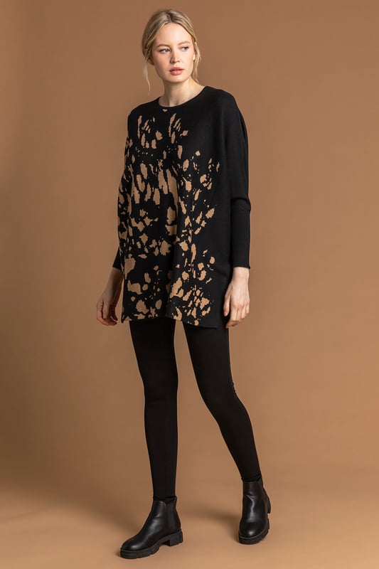 Relaxed Abstract Print Jumper